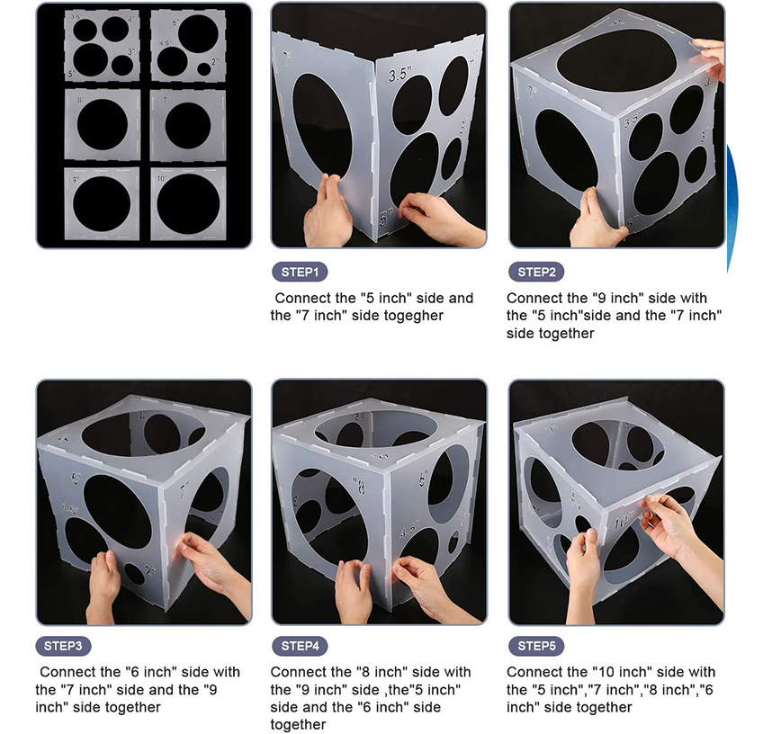 Measurement Tool Cube Transparent Balloon Sizer Box - Buy balloon sizer ...